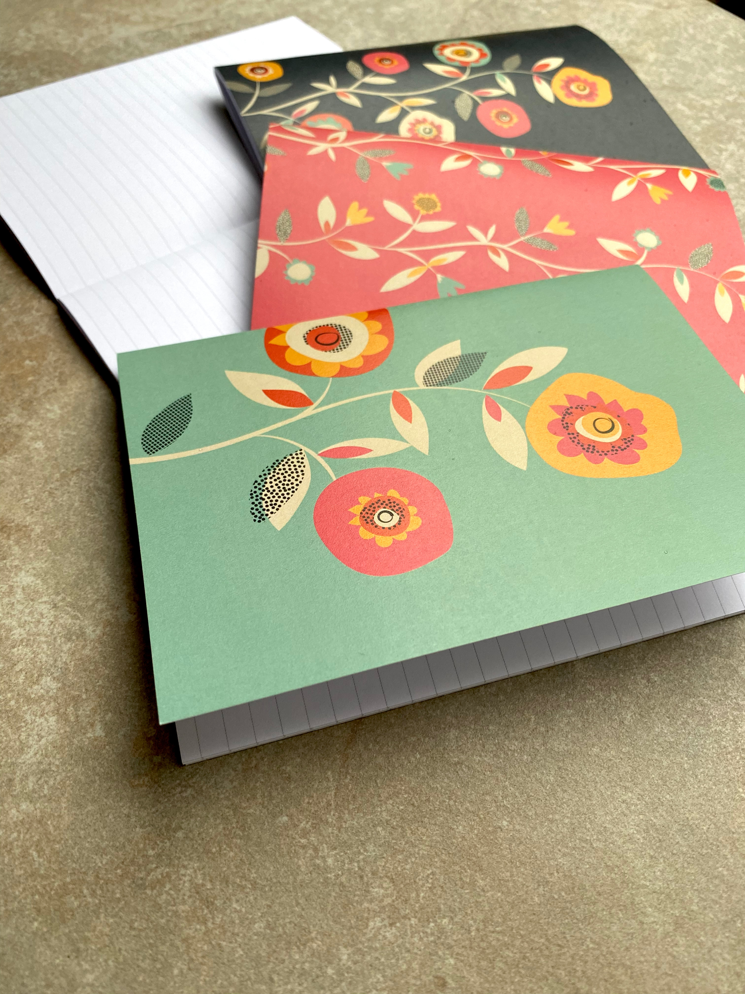 Set Of 3 A6 Pocket Notebooks Pretty Collection Of Patterned Mini Notebooks